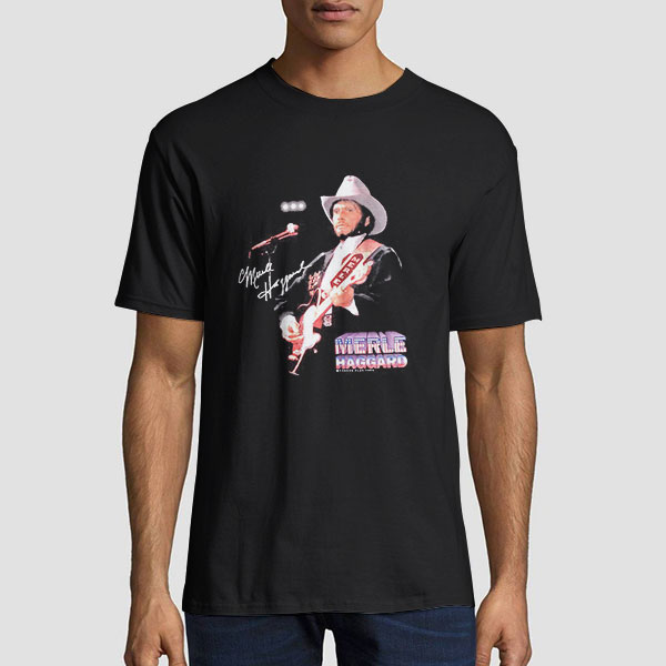 Buy Vintage Signature Cowboy Merle Haggard T Shirt Cheap - Fashionveroshop
