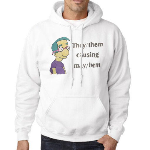 Buy Milhouse Van Houten They Them Causing Mayhem Shirt Cheap