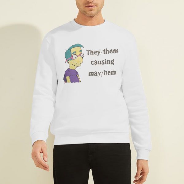 Buy Milhouse Van Houten They Them Causing Mayhem Shirt Cheap